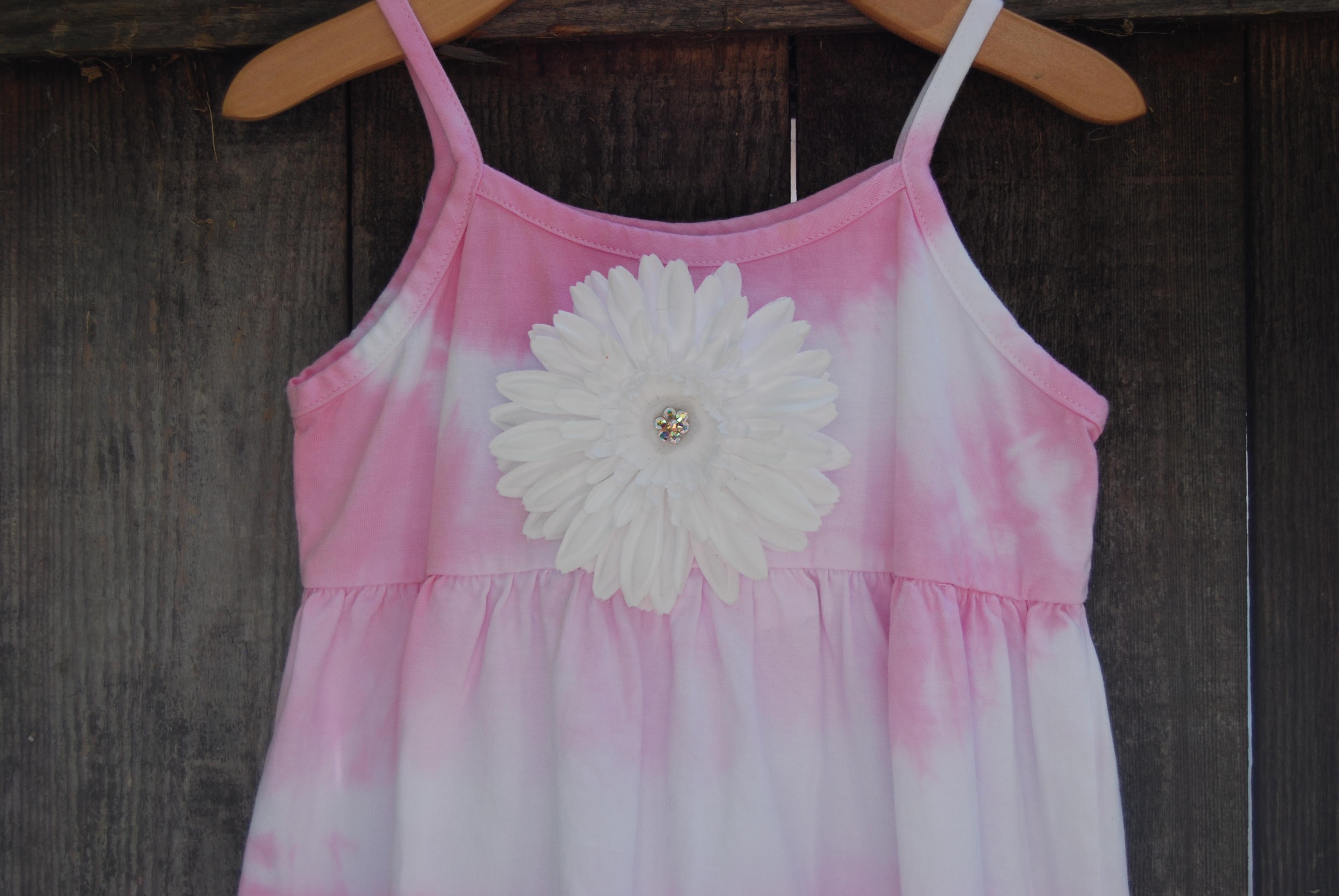 Pink Tye Dye Gerber Daisy Girls Summer Dress on Luulla